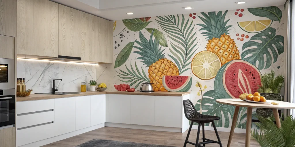 Tableau mural tropical fruits pour cuisine - déco exotique